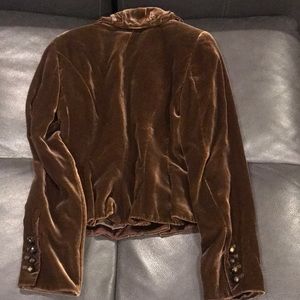 Per Se | Jackets & Coats | Ruffled Neckline Velvet Blazer | Poshmark